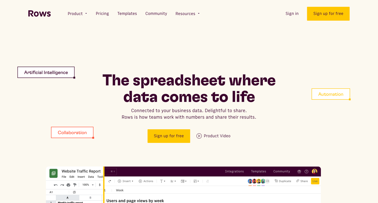 Rows AI - Simplify AI Tools
