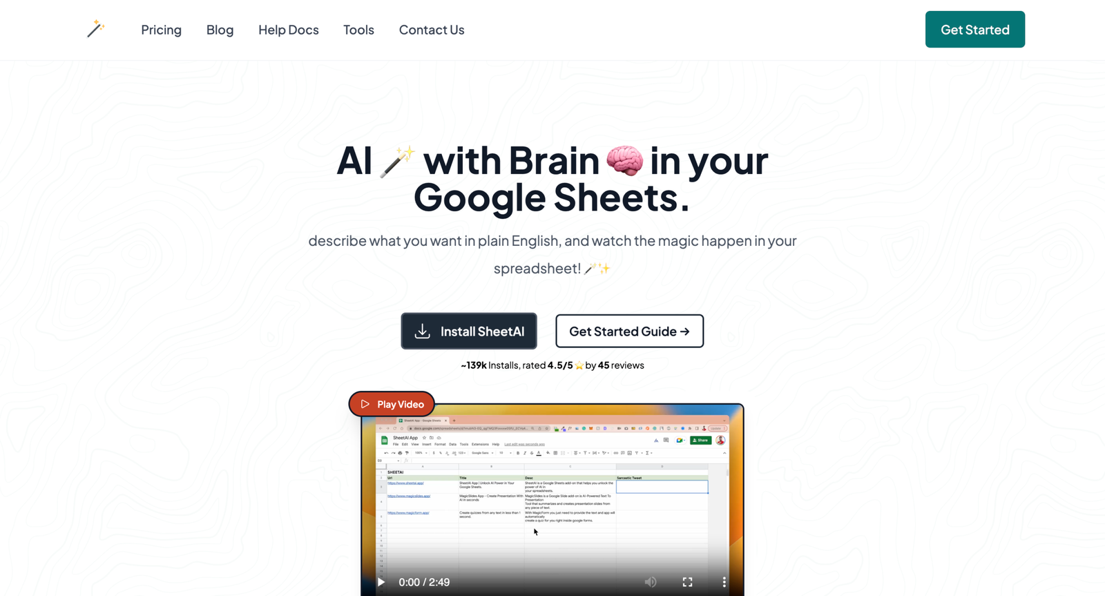 Sheet AI - Simplify AI Tools